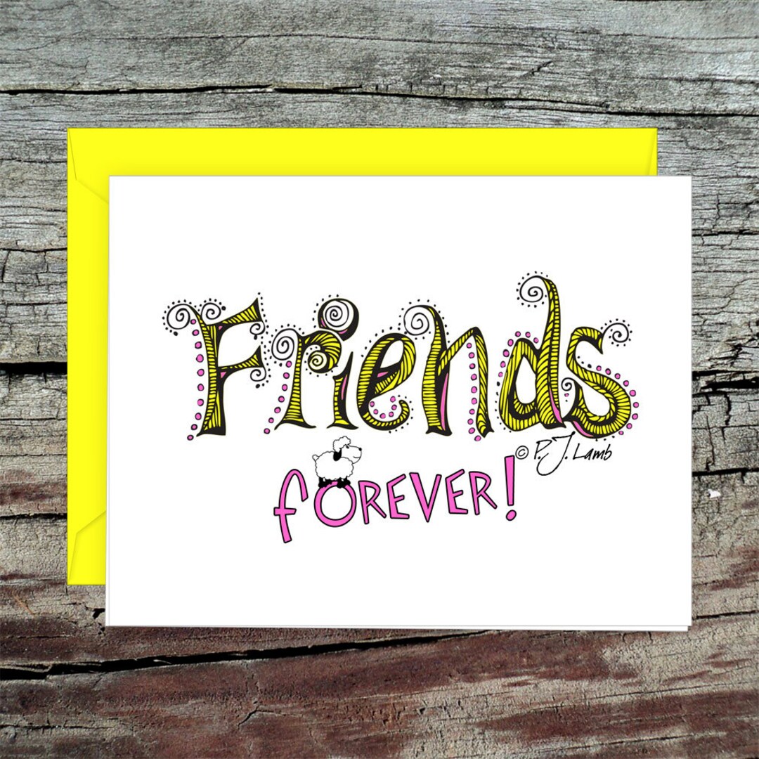Zentangle Friends Forever Greeting Card With Envelope, Optional Pewter ...