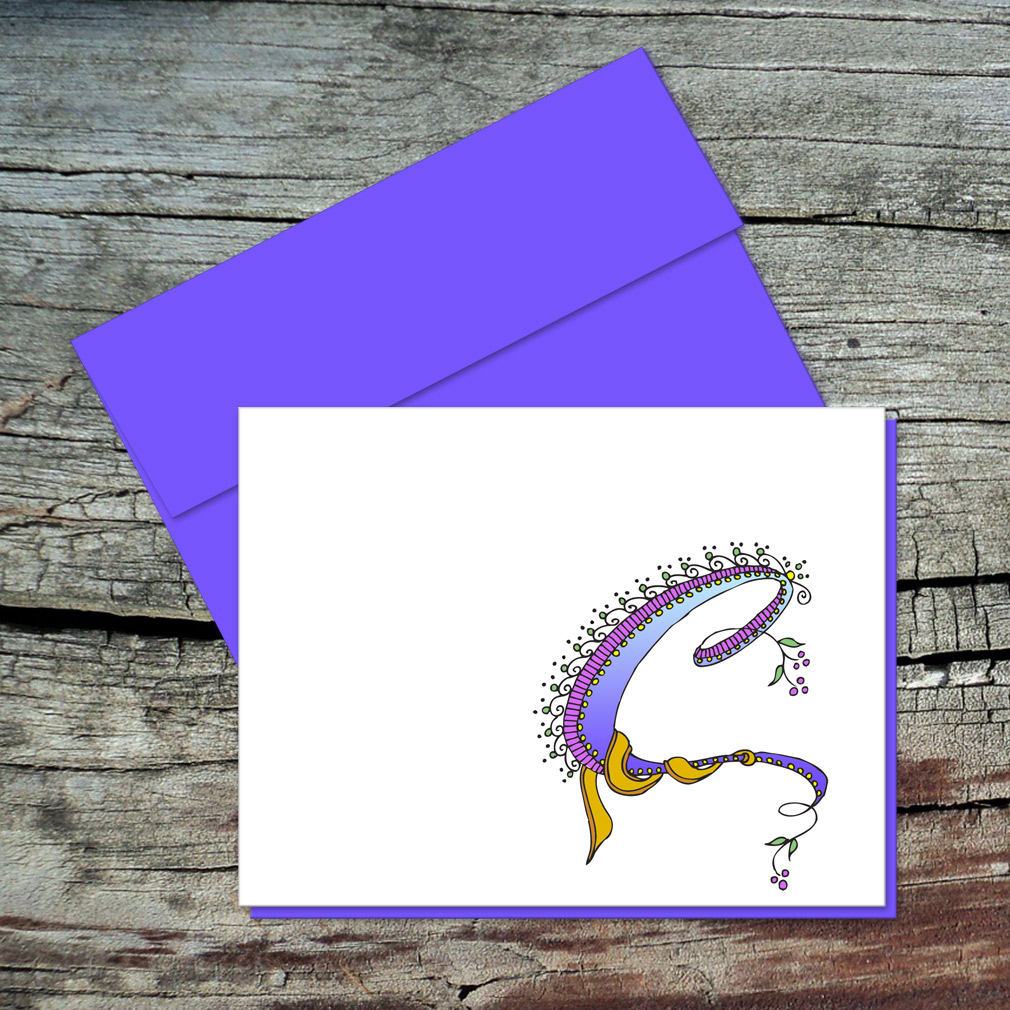 Letter C Monogram Note Card With Assorted Color Lining & - Etsy
