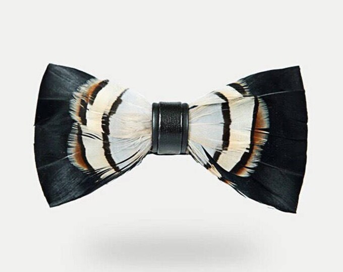Real Feather Bow Tie With Alectoris Chukar Feather - Etsy