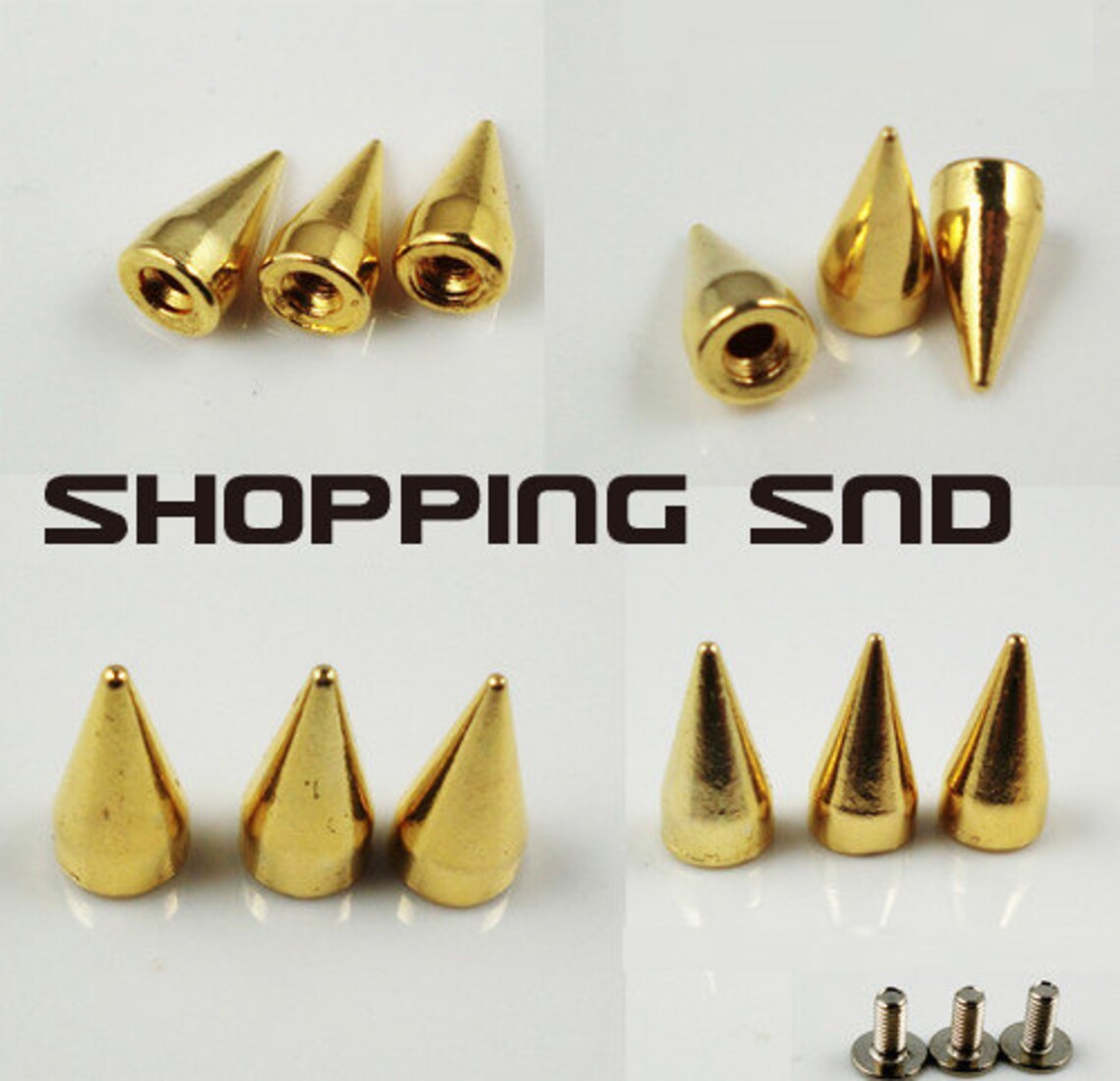 13mm 50pcs Gold Studs and Spikes Cone Spikes for - Etsy
