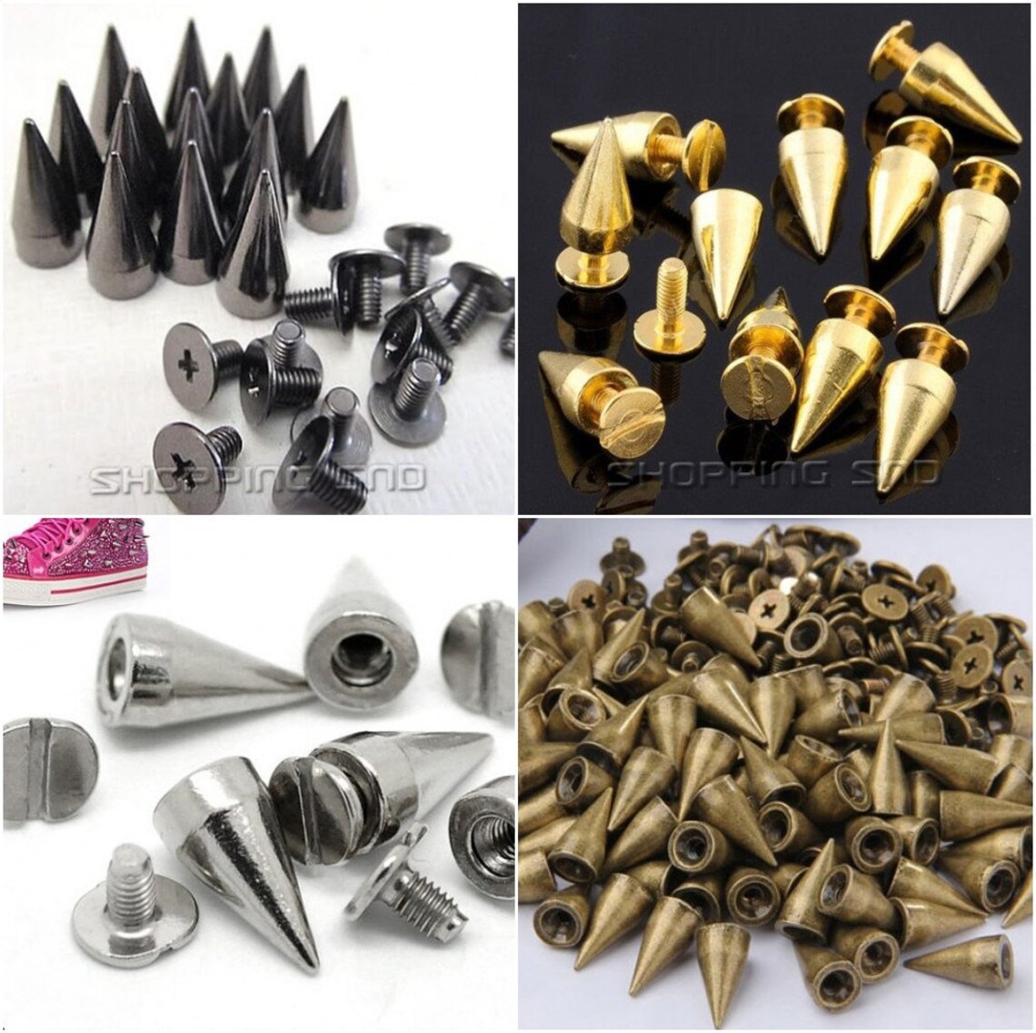 Large 14mm Cone Spike Studs Screwback Spikes for | Etsy