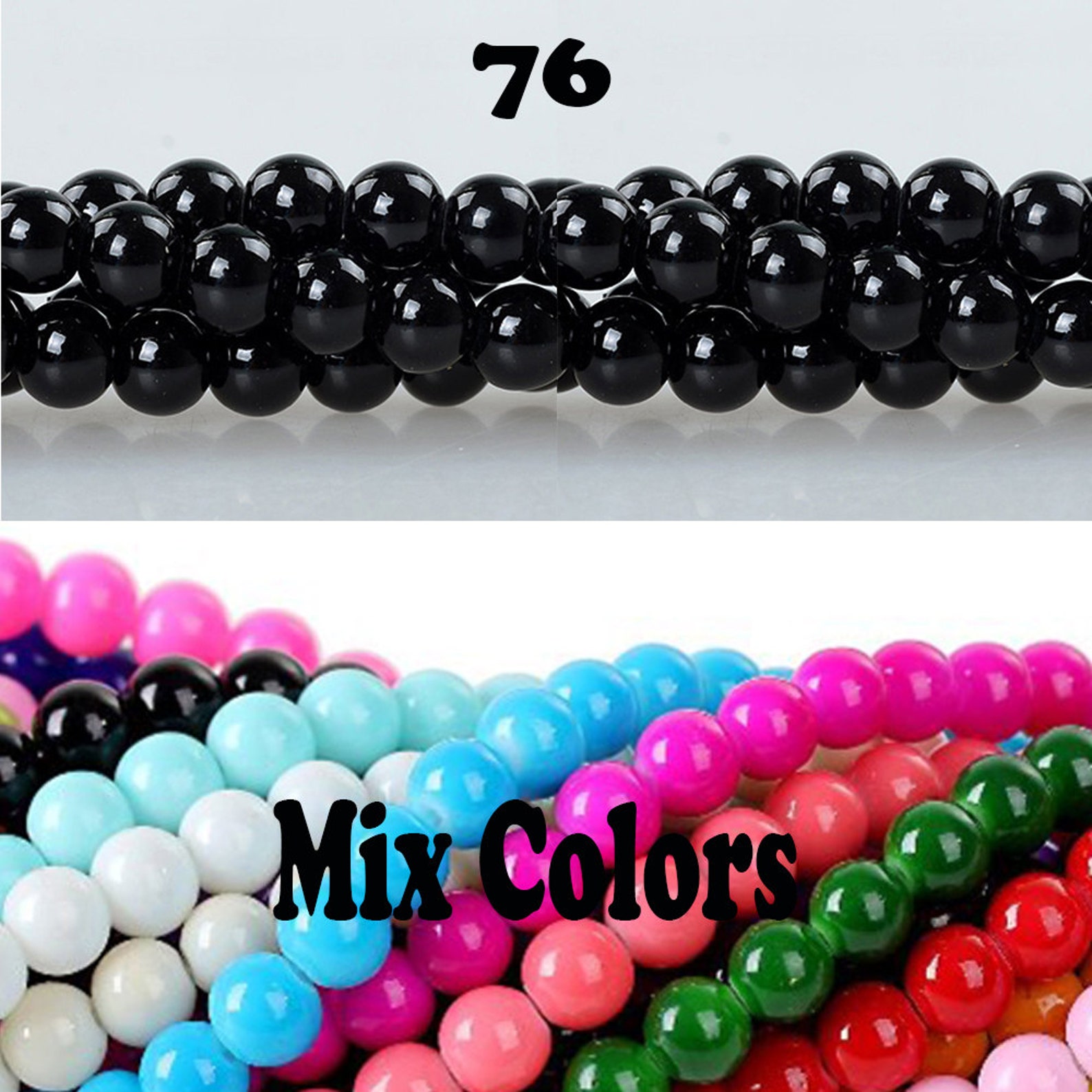 Opaque Glass Pearl Beads Round Loose Top Quality Choose SIZE Choose ...