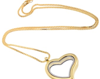 RUBYCA Silver Memory Locket Necklace Living Memory Floating | Etsy