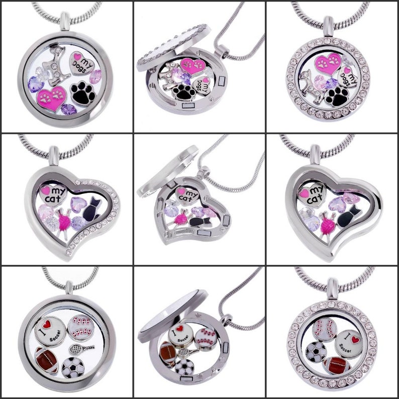 Living Memory Locket Pendant Necklace, Silver Glass Locket With ...