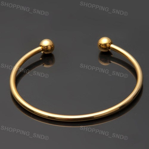 Gold Bangle Bracelet Screw Ball Cuff Fit Charm Beads Jewelry - Etsy