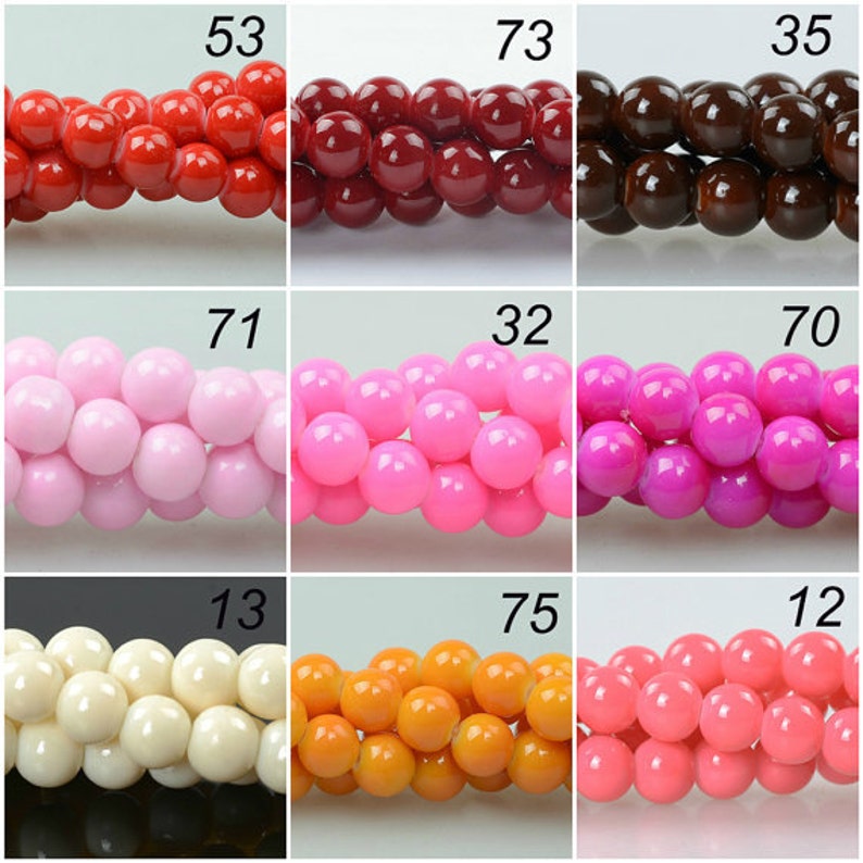 Opaque Glass Pearl Beads Round Loose Top Quality Choose SIZE Choose ...