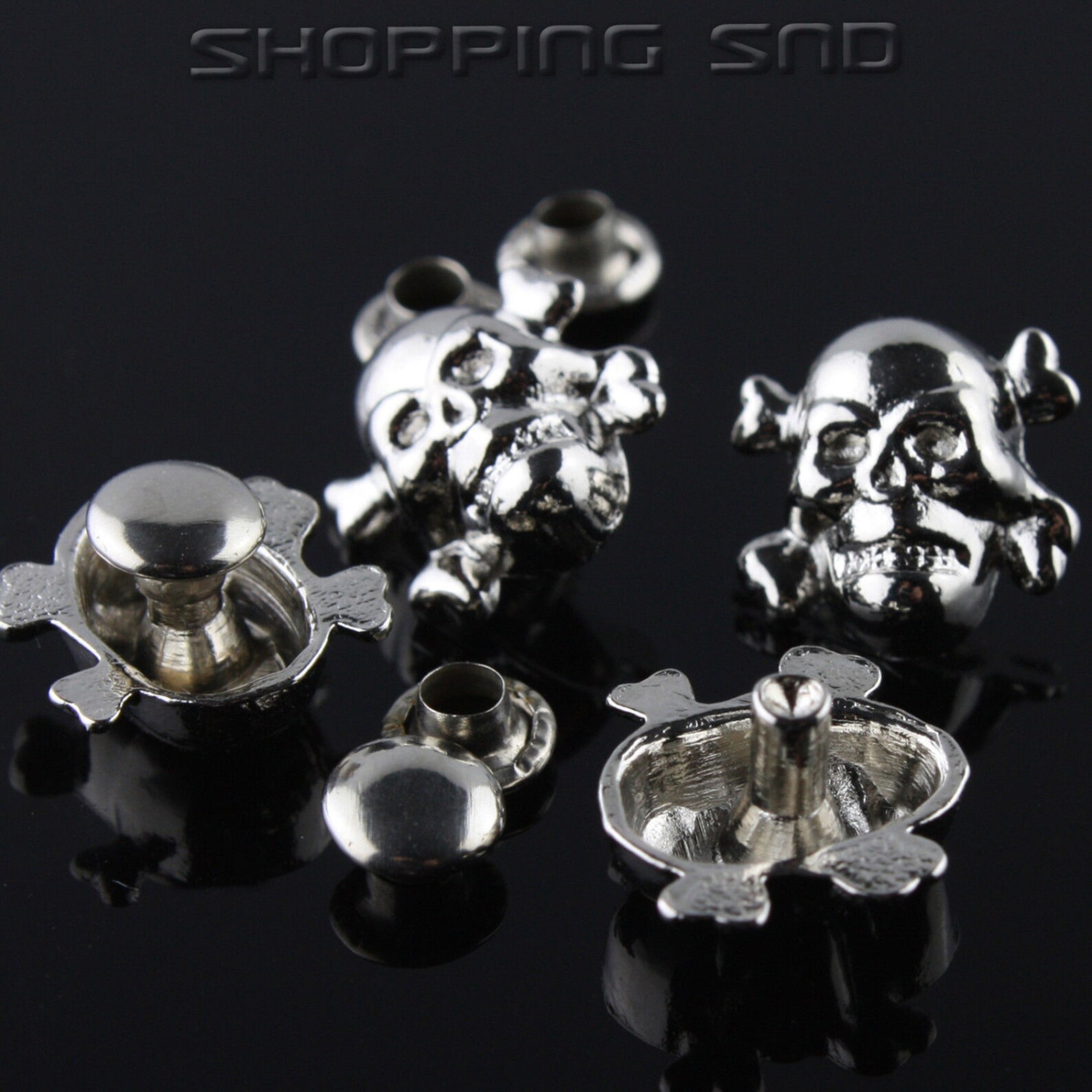 10mm Skull Cross Bones Rivets for Leathercraft Silver Gold - Etsy