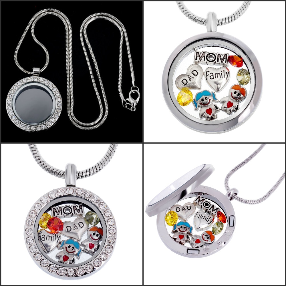 Silver Living Memory Locket Necklace 20 Family I Love - Etsy