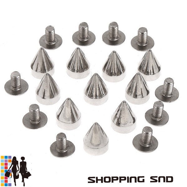 9mm Silver Cone Screwback Spikes Wholesale Metal Studs W/ | Etsy
