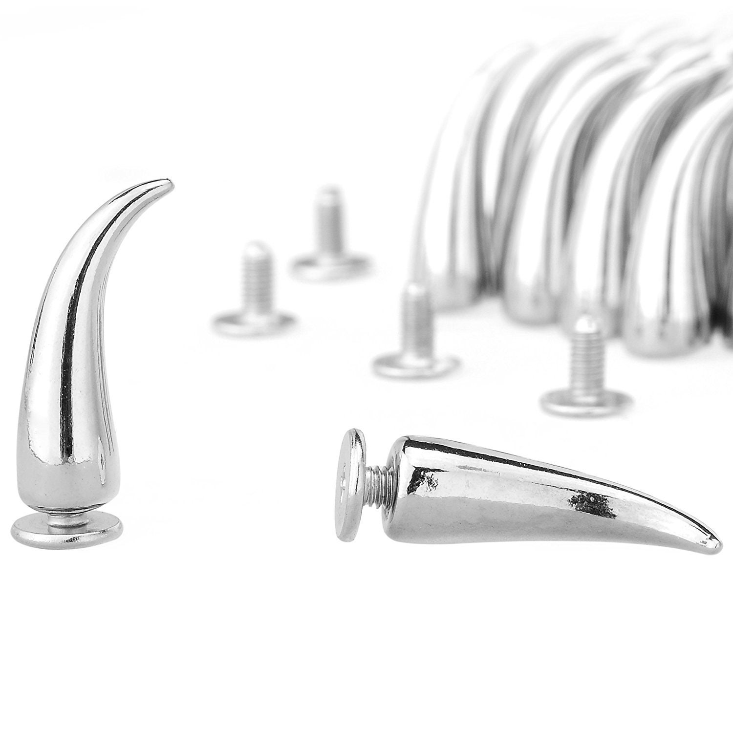 Silver 21mm Cat Claw Spikes // Metal Large Spikes and Studs, Screwback ...