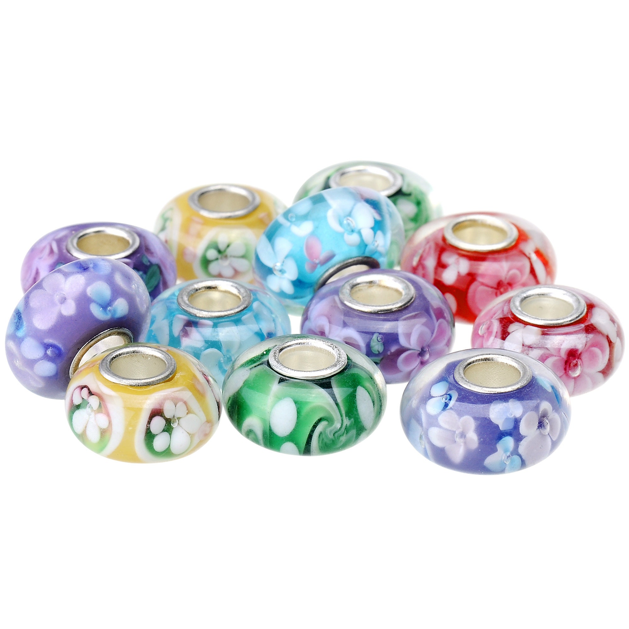 RUBYCA High-quality Colorful Glass Charm Beads 6 Designs Hand - Etsy