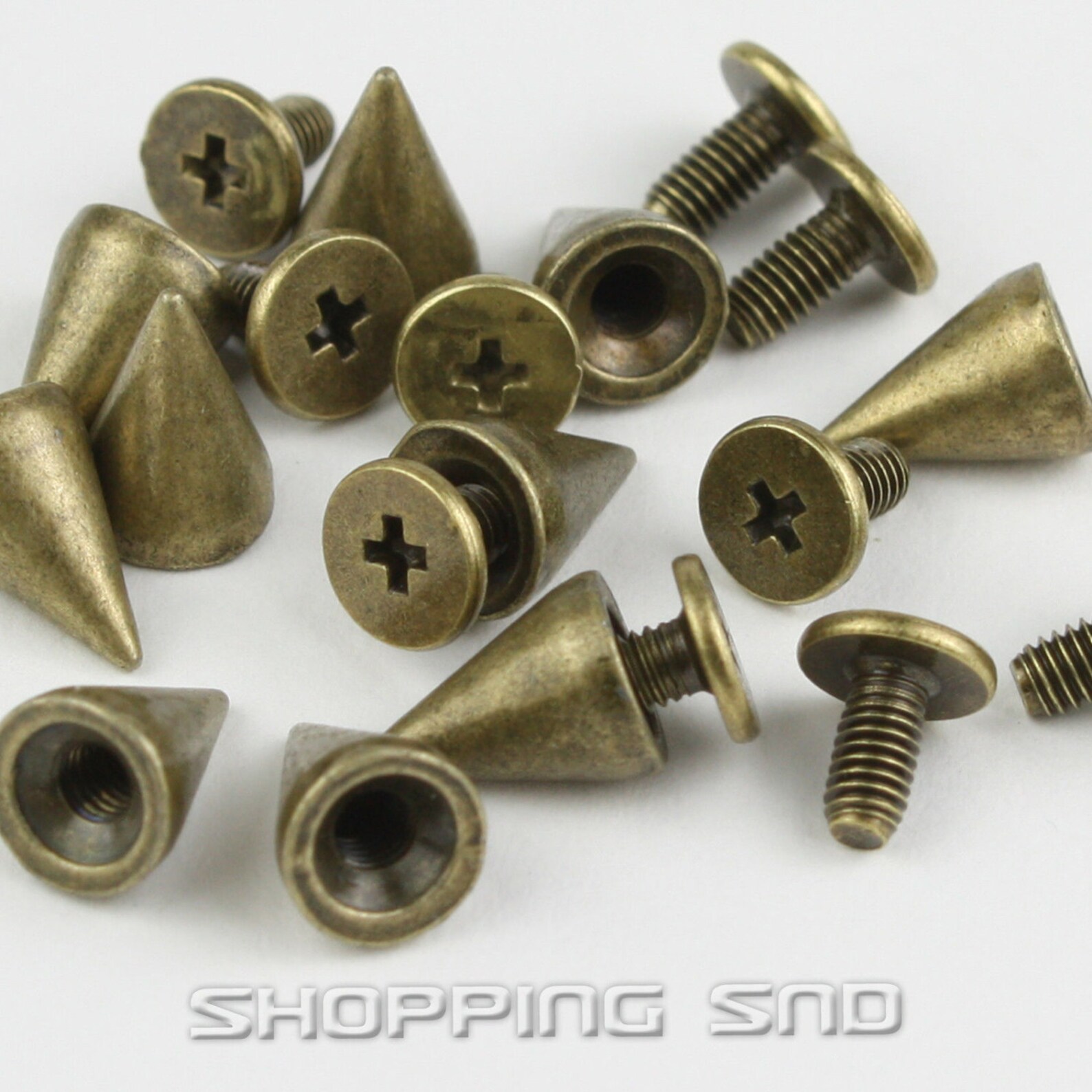 10mm Metal Cone Bullet Spikes Studs, 3/8", Black Silver Bronze Gold ...