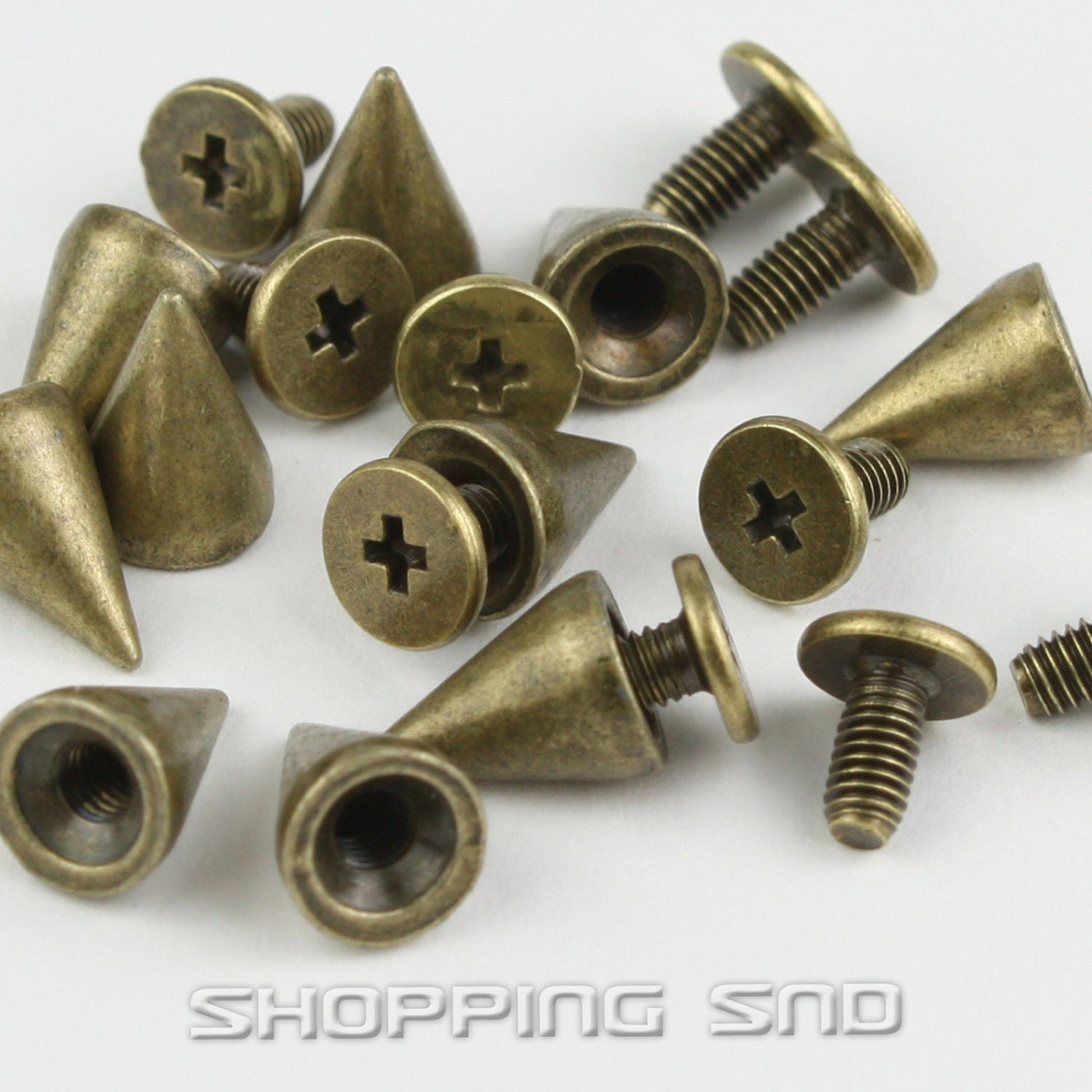 10mm Metal Cone Bullet Spikes Studs 3/8 Black Silver - Etsy