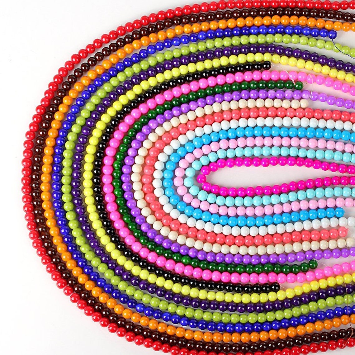 Opaque Glass Pearl Beads Round Loose Top Quality Choose SIZE Choose ...