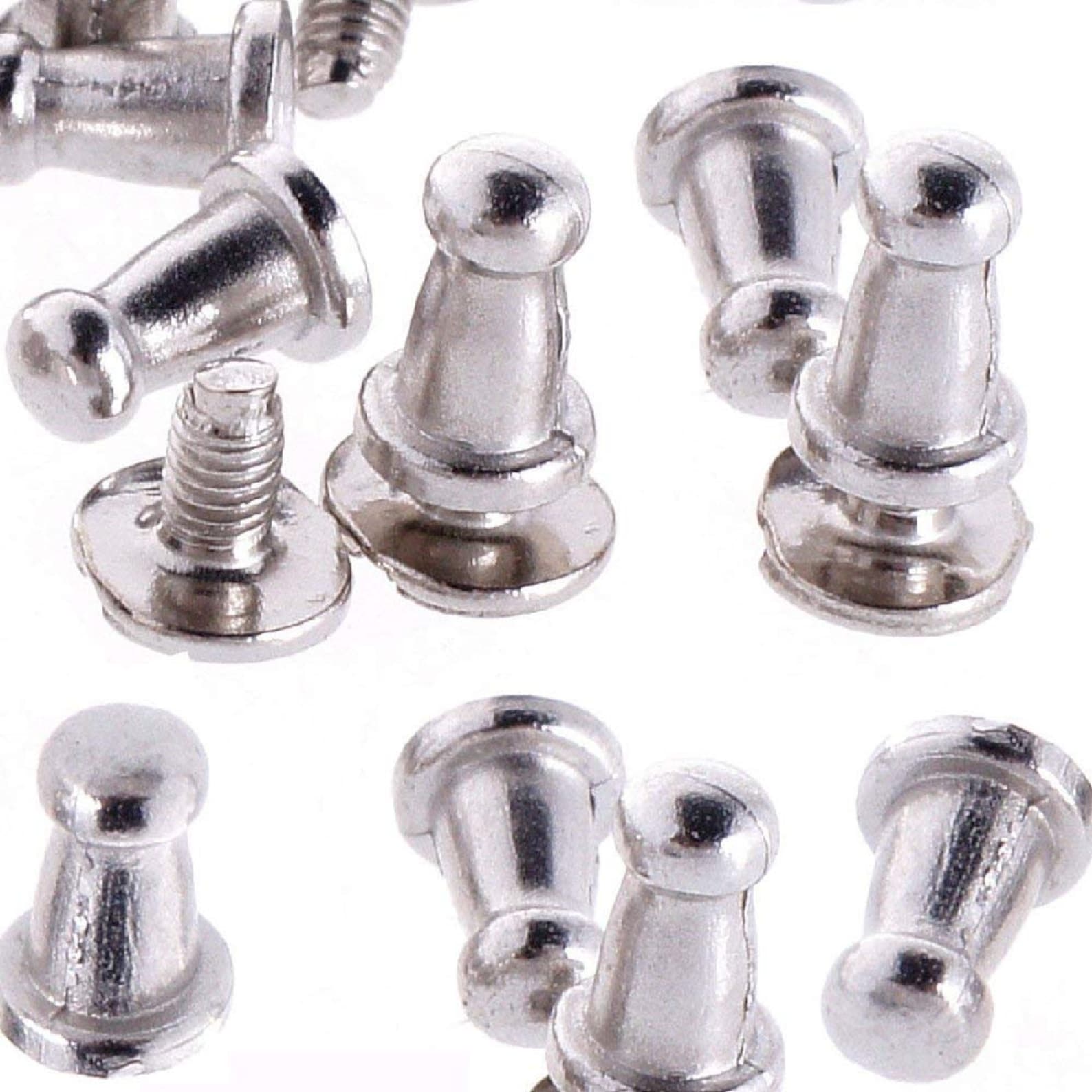Metal Button Studs 9mm, Screwback Studs for Leathercraft, Screw Back ...