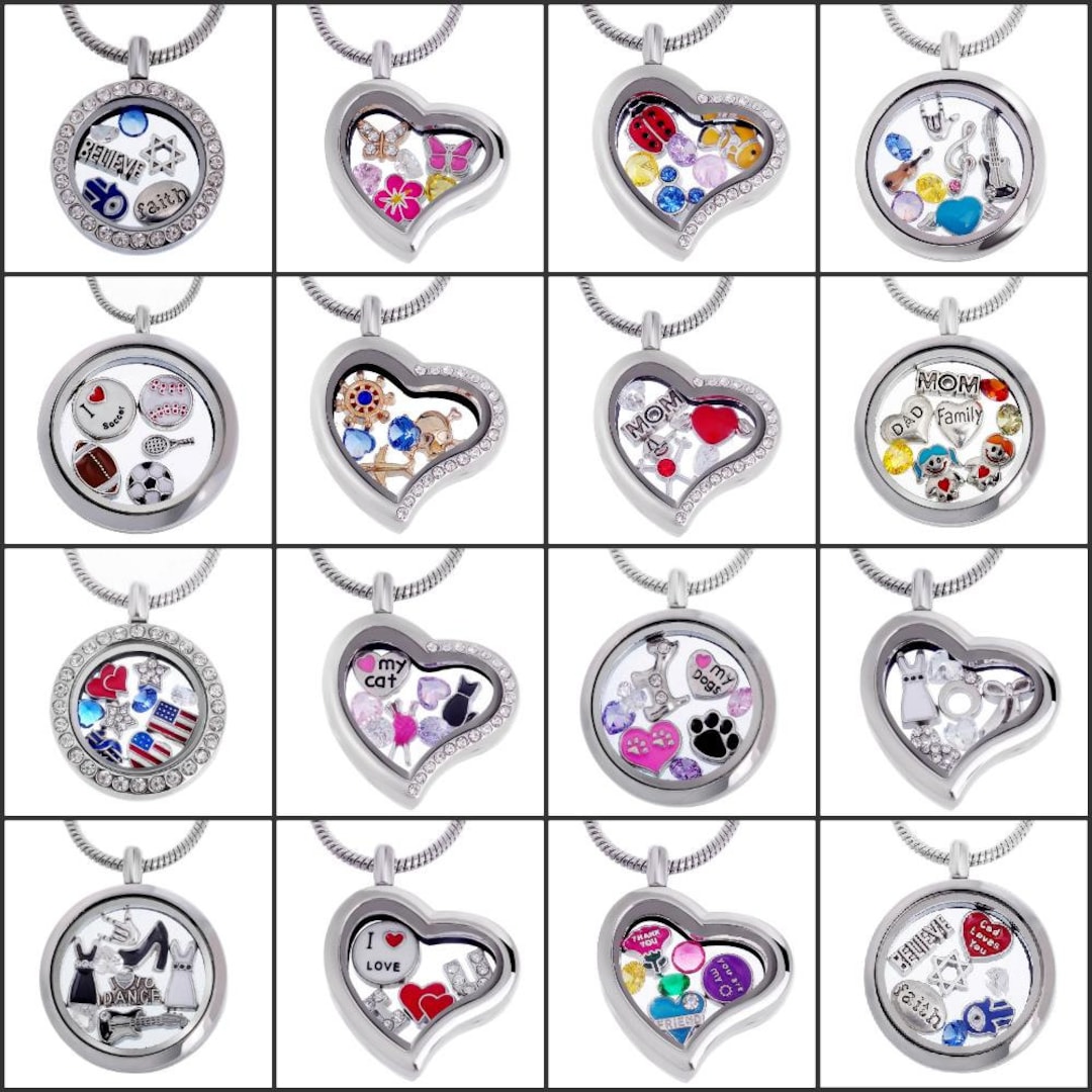 Living Memory Locket Pendant Necklace, Silver Glass Locket With ...
