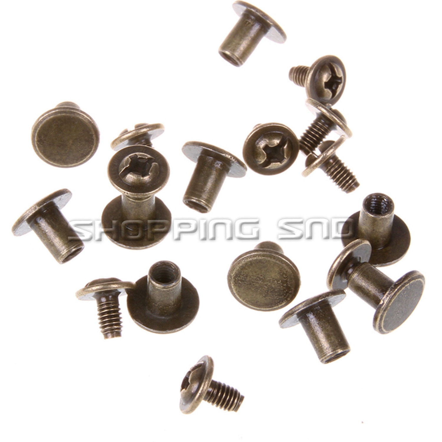 Wholesale 8mm Round Flat Head Screwback Studs for Leathercraft, Screw ...