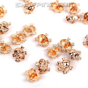 10mm Skull Cross Bones Rivets for Leathercraft, Silver Gold Rivet Studs ...