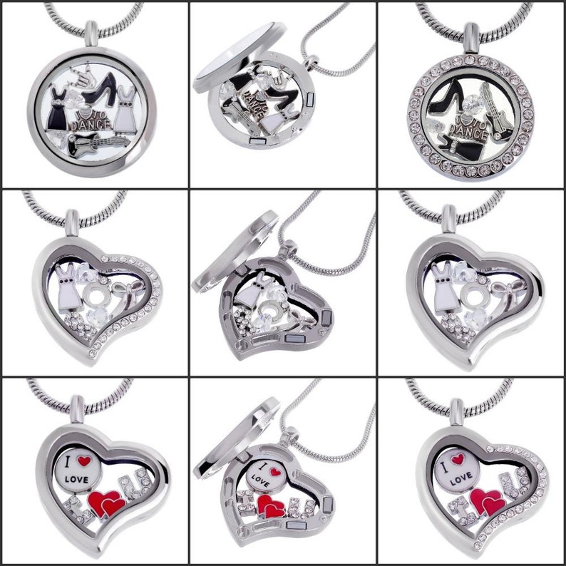 Living Memory Locket Pendant Necklace, Silver Glass Locket With ...