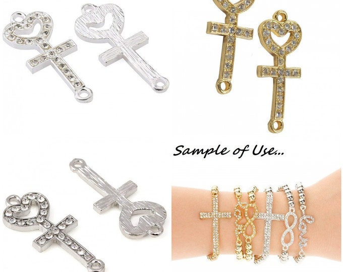 Crystal Pave Cross Sideways Connector for Bracelet Cross - Etsy