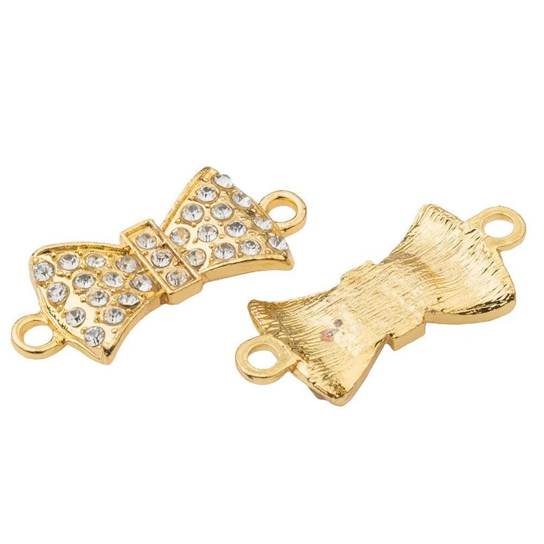Bow Tie Sideways Connector, Crystal Pave Curved Connector for Bracelet ...