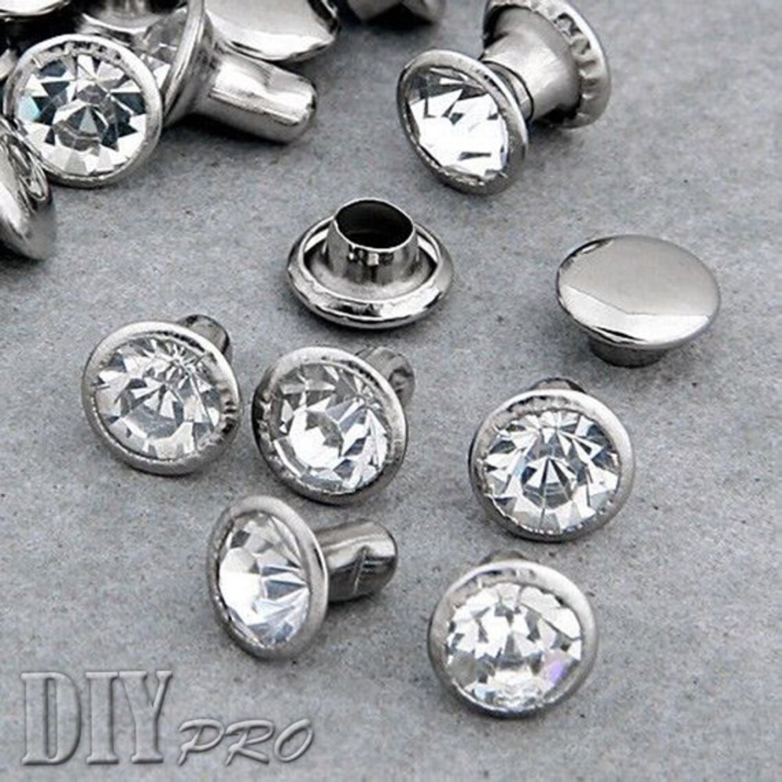 200pcs Crystal Rivets Leather Rapid Rivets for Fabric Silver - Etsy