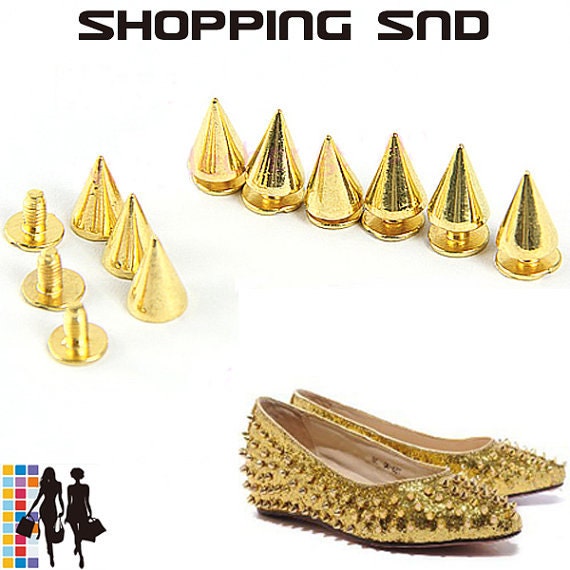 10mm Metal Cone Bullet Spikes Studs 3/8 Black Silver - Etsy