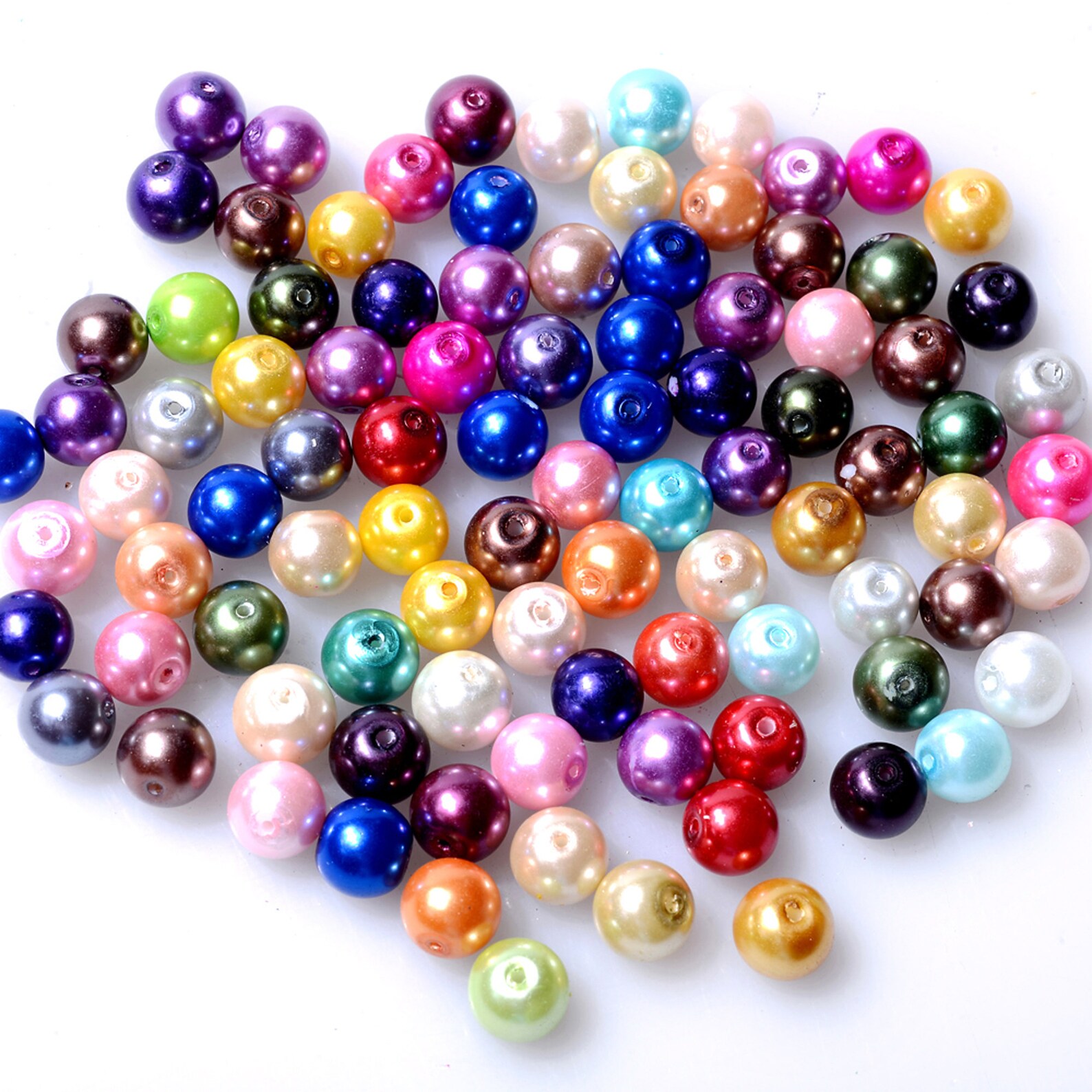 200pcs Glass Pearl Beads Round Loose Top Quality Choose SIZE Choose ...