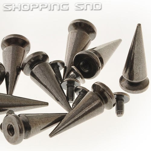 25mm Black Giant Tree Spikes, Gunmetal Screwback Metal Spikes for ...