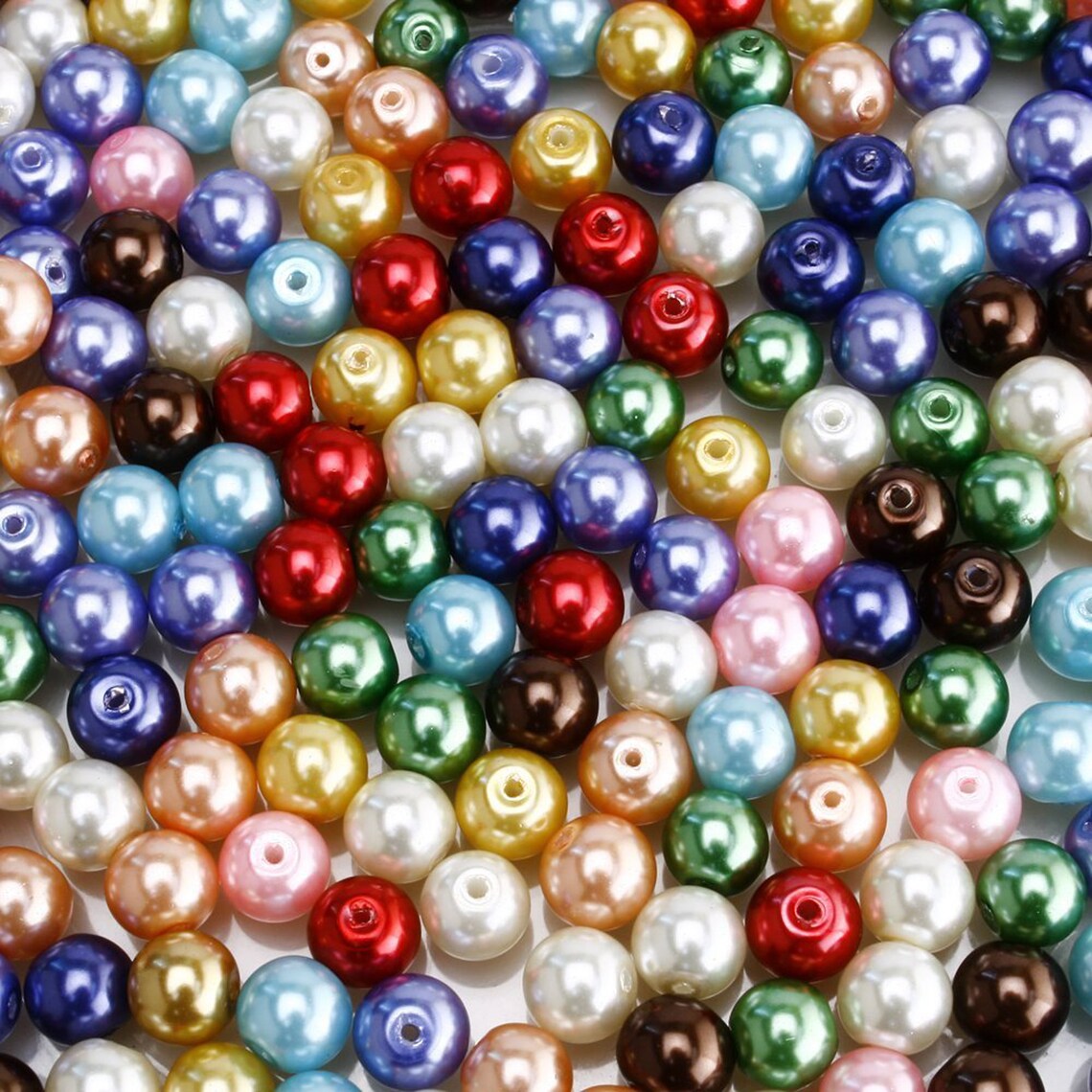 200pcs Glass Pearl Beads Round Loose Top Quality Choose SIZE Choose ...