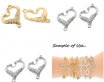 Bow Tie Sideways Connector Crystal Pave Curved Connector for - Etsy