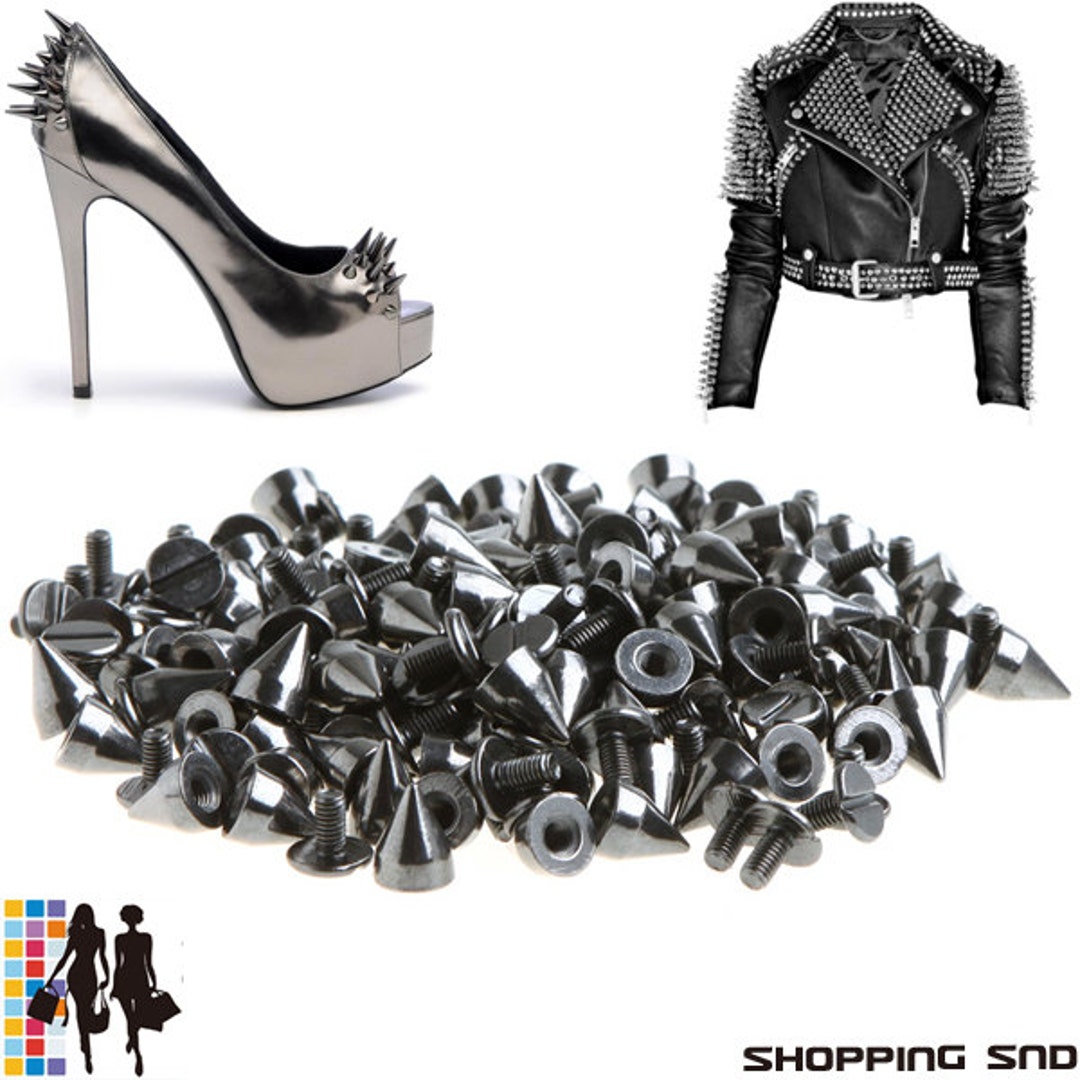 9mm Gunmetal Black Cone Spikes, Wholesale Metal Screwback Spikes and ...