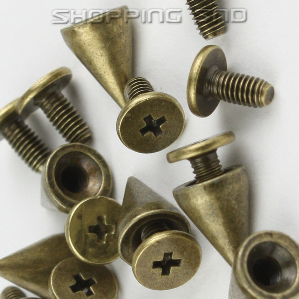 Bronze 10mm Cone Spike Studs, Metal 3/8" Screwback Spikes for ...