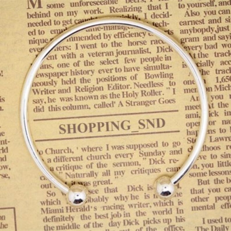Silver Bangle Bracelet Screw Ball Cuff Fit Charm Beads Jewelry Making # ...