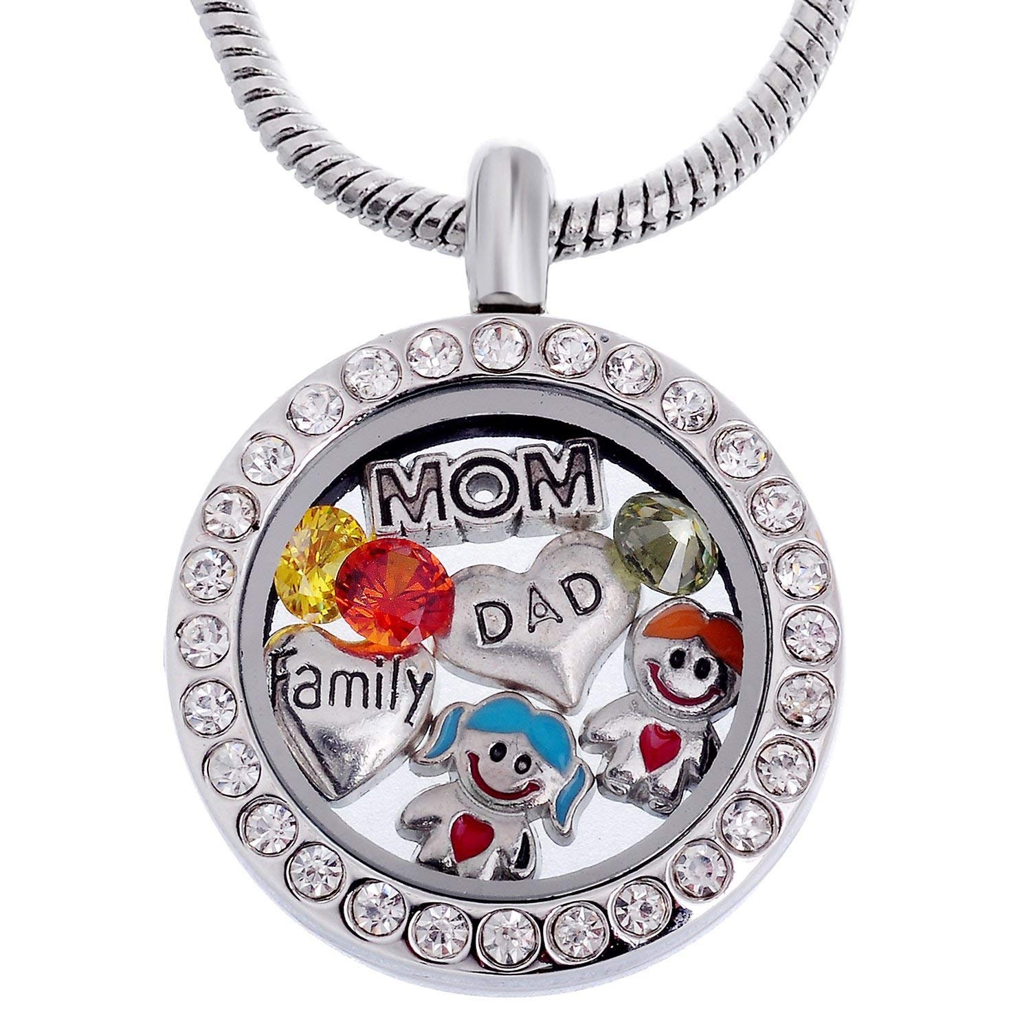 Silver Living Memory Locket Necklace 20 Family I Love - Etsy