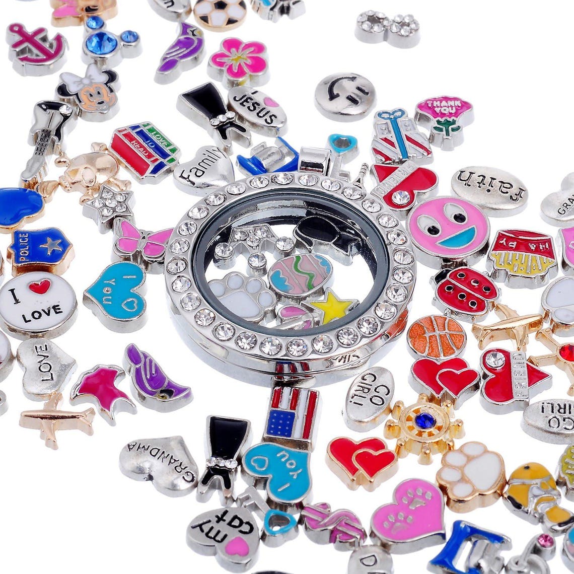 Assorted Lots of Floating Charms for Living Memory Lockets, Silver Gold ...