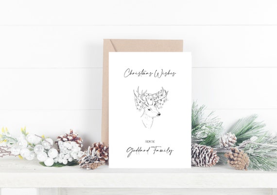 Personalised Stag Card Notecards & Greeting Cards Stationery Stationery ...