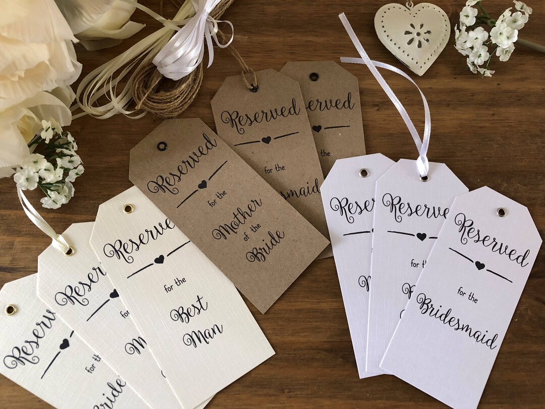 Personalised Large Wedding Reserved Place Name Tags -vintage Kraft ...