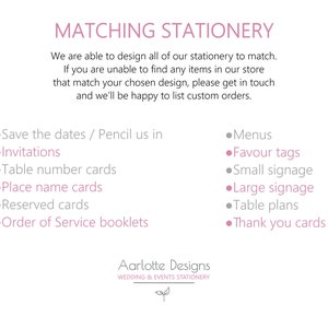 Pack of 10 Printed Wedding Invitation Tags RSVP Info Poem Set Botanical ...