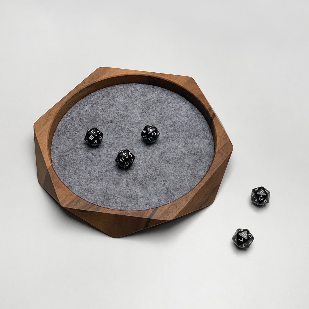 Dice Tray, Geometric Minimalist Walnut Rolling Tray Tabletop Games - Etsy