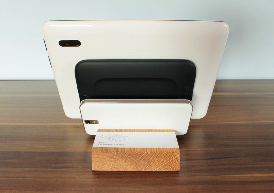 Multiple Oak Wood Charging Station Holds up to 3 Devices - Etsy