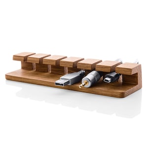 Wooden Cable and Charger Organizer – Cable Management for Power Cords ...