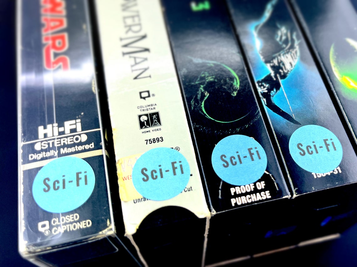 3/4 VHS Sci-fi Label Sheet of 24 Removeable Retro - Etsy