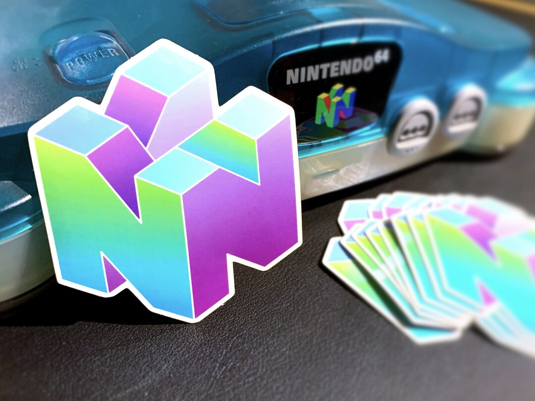 2.6x3 Vaporwave N64 Logo Sticker | White Vinyl | Retro | Nintendo ...