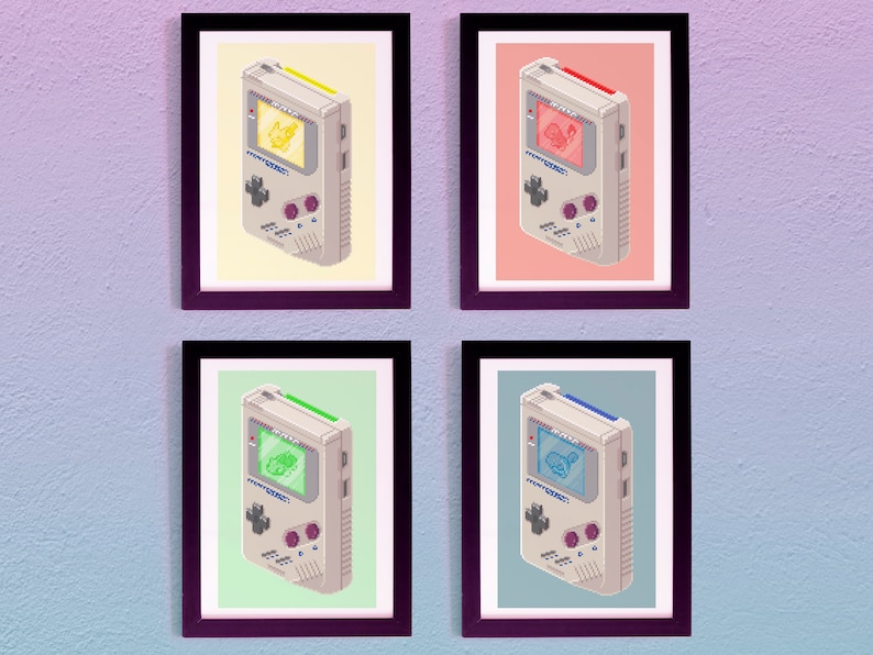 5x7 Pokemon Gameboy DMG Pixel Art Print Nintendo Retro - Etsy