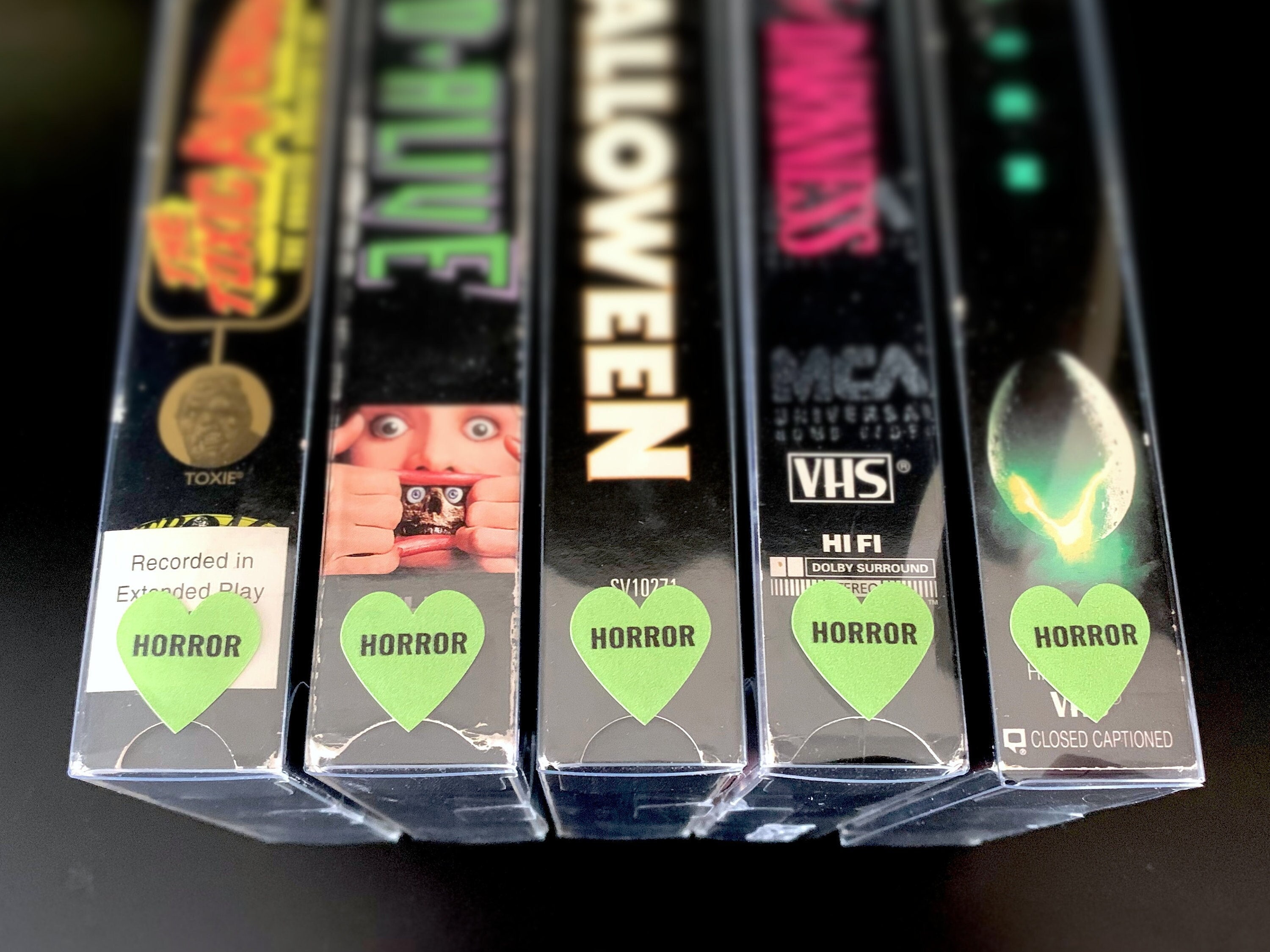3/4” HEART VHS Horror Label Sheet of 24 | Removeable | Retro | Horror ...
