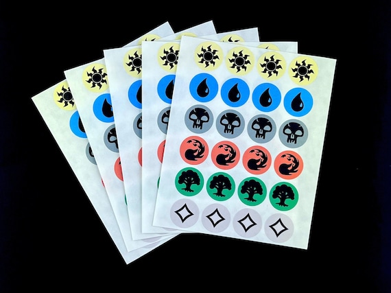 3/4 MTG Mana Labels Sheet of 24 Removeable TCG Magic - Etsy