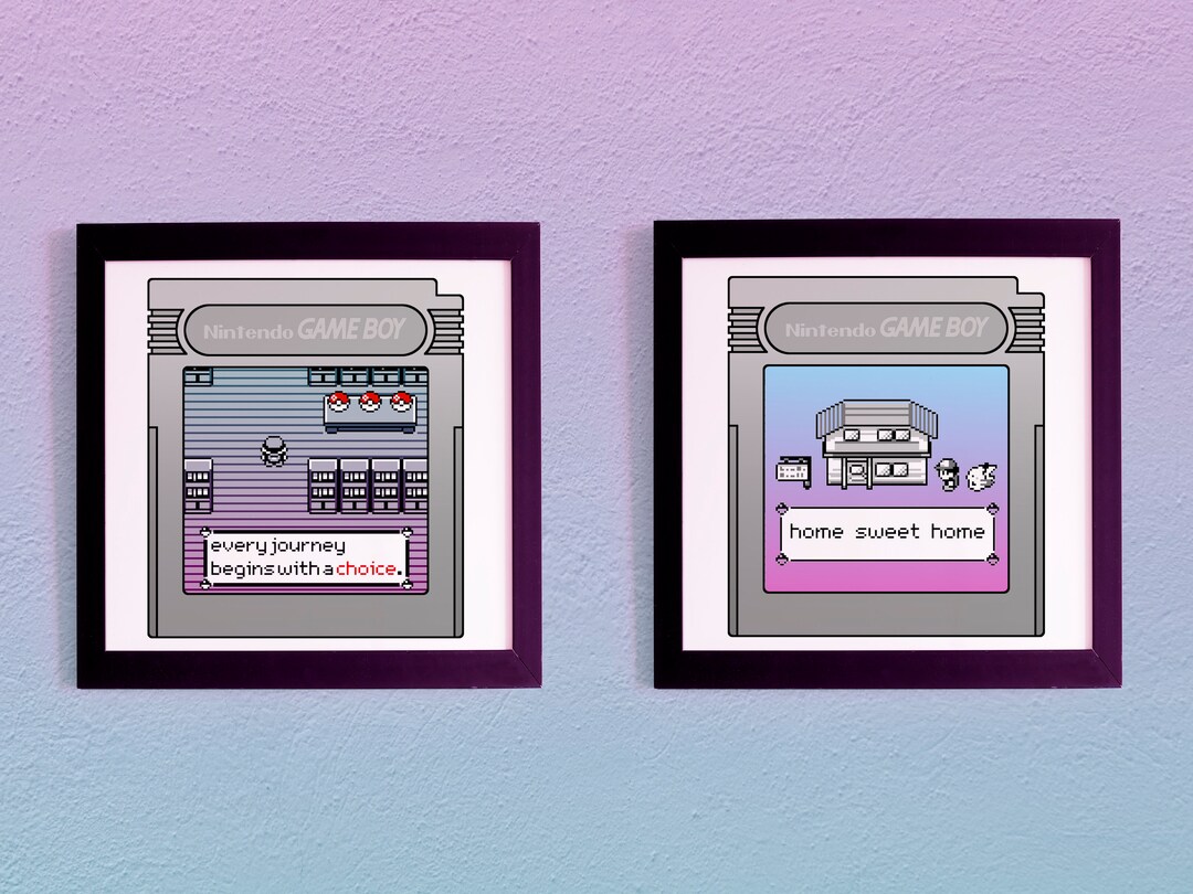 5x5 8x8 Pokemon Gameboy Art Print Set of 2 | Nintendo | Retro Gaming ...