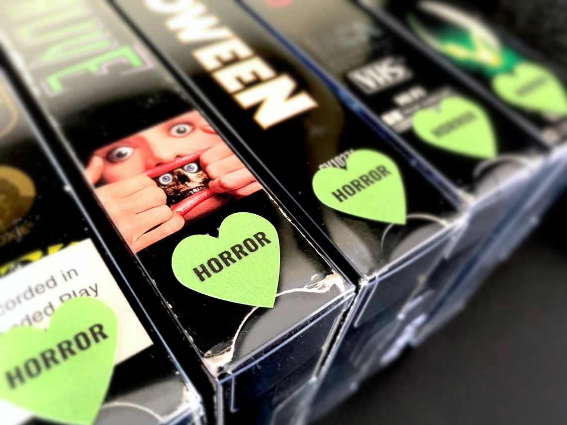 3/4” HEART VHS Horror Label Sheet of 24 | Removeable | Retro | Horror ...