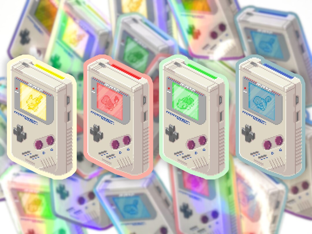 3 Holographic Pokemon Gameboy Stickers Pixel Art Vinyl - Etsy